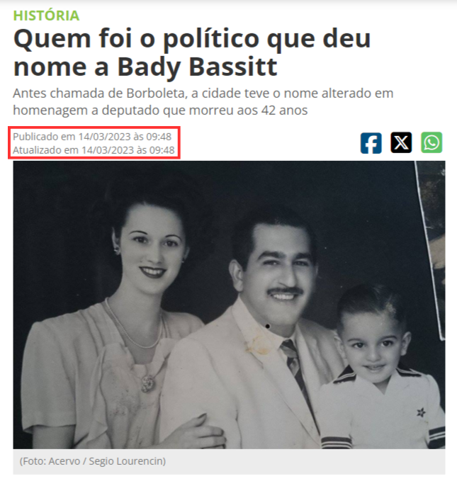 Relembre Quem Foi O Político Que Deu Nome A Bady Bassitt