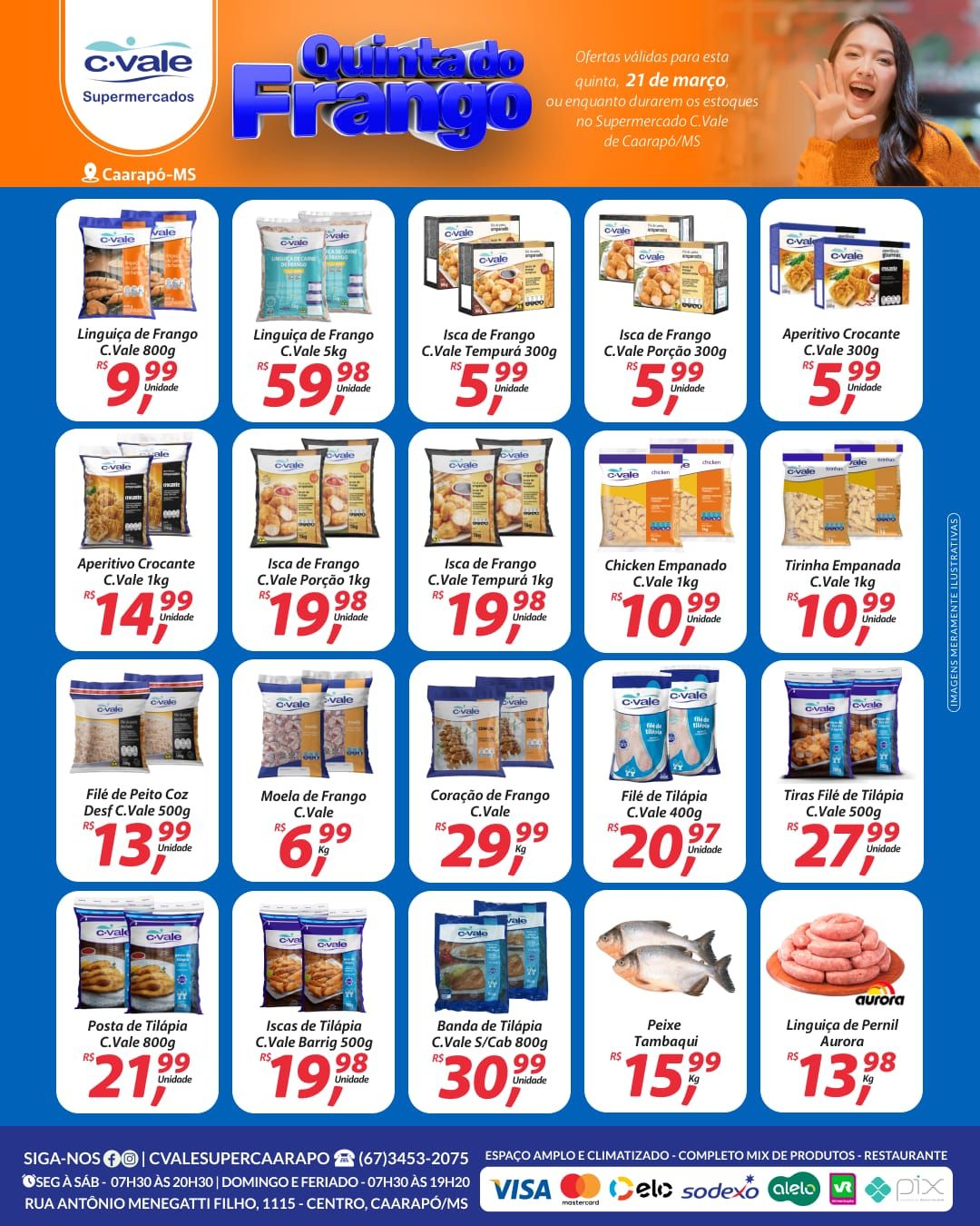 Confira as ofertas para essa quinta-feira do frango no C-Vale Supermercados
