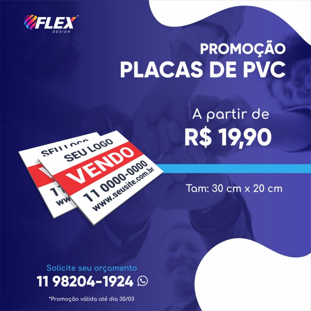 Placas de PVC com 40% de desconto - Flex Design | Portal da Cidade